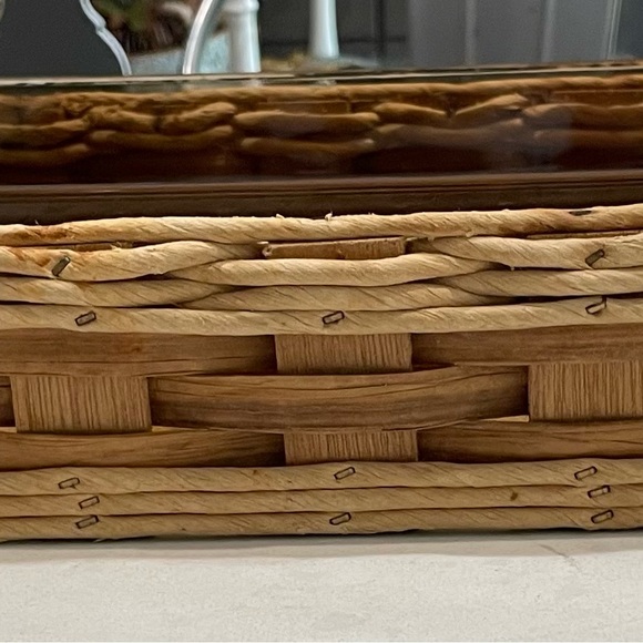 Pyrex | Kitchen | Pyrex 233 Wicker Casserole Holder Carrier Leather ...